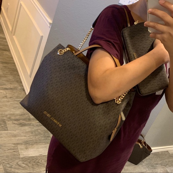 Michael Kors | Bags | New Mk Brown Logo Set Awesome Deal | Poshmark